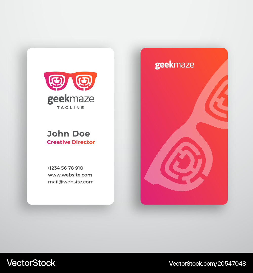 Geek maze abstract business card template Vector Image