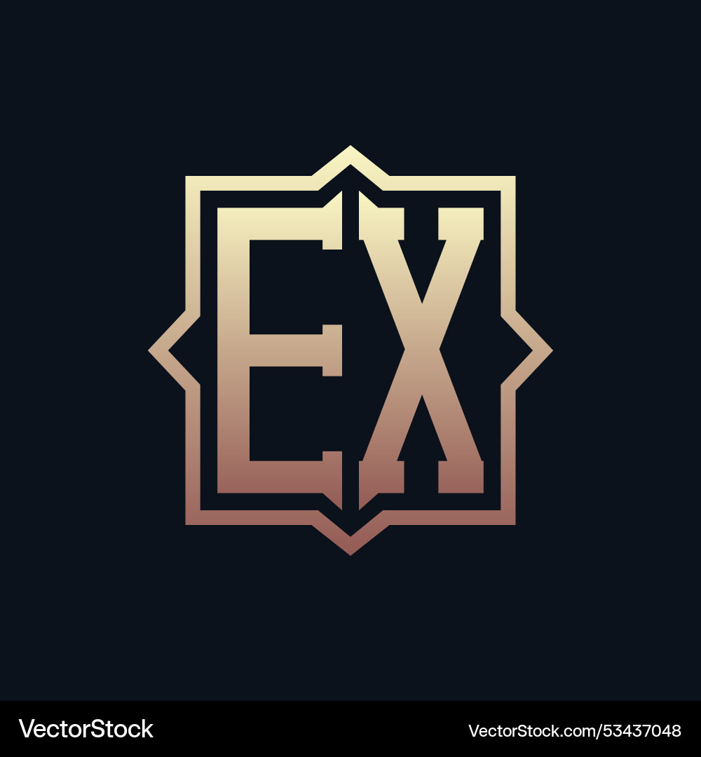 Luxury initial ex monogram logo design elegant Vector Image