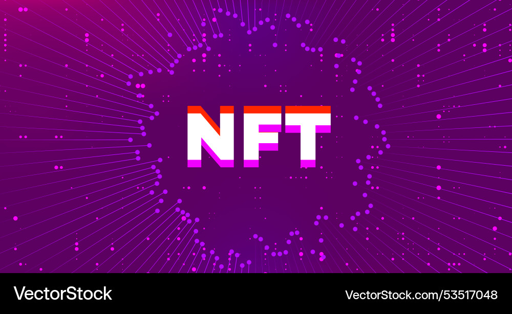 Non-fungible token nft Royalty Free Vector Image