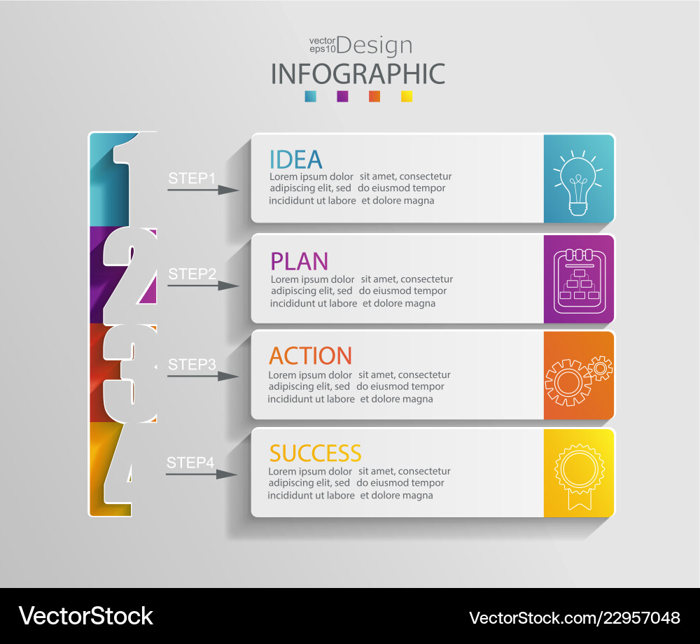 Paper infographic template with 4 options Vector Image