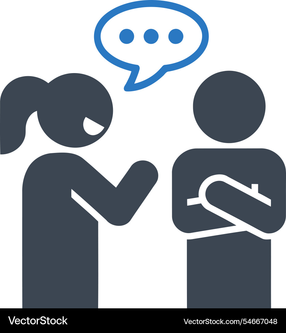 Talking people with speech bubble icon Royalty Free Vector