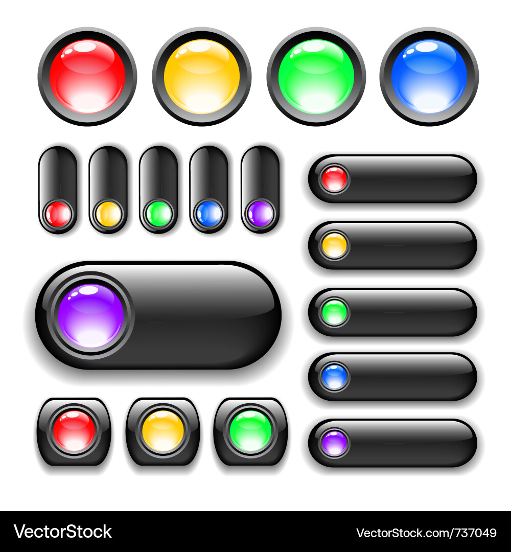 Button set Royalty Free Vector Image - VectorStock