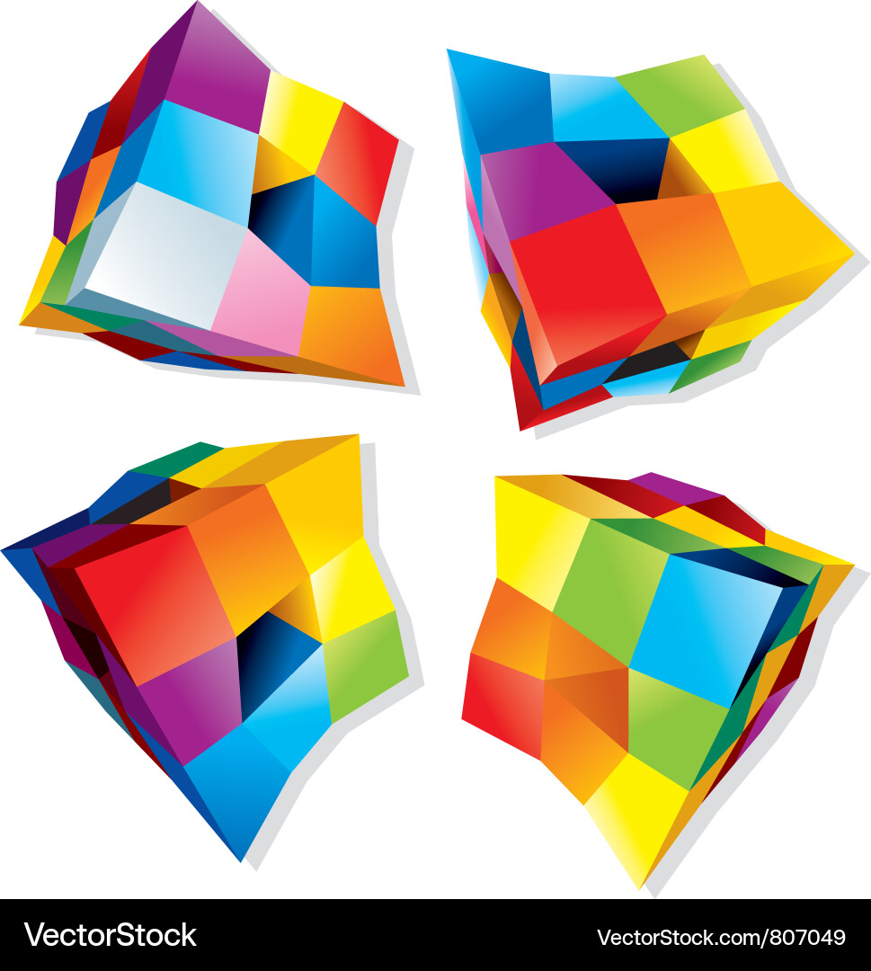 Colored cube logos Royalty Free Vector Image - VectorStock