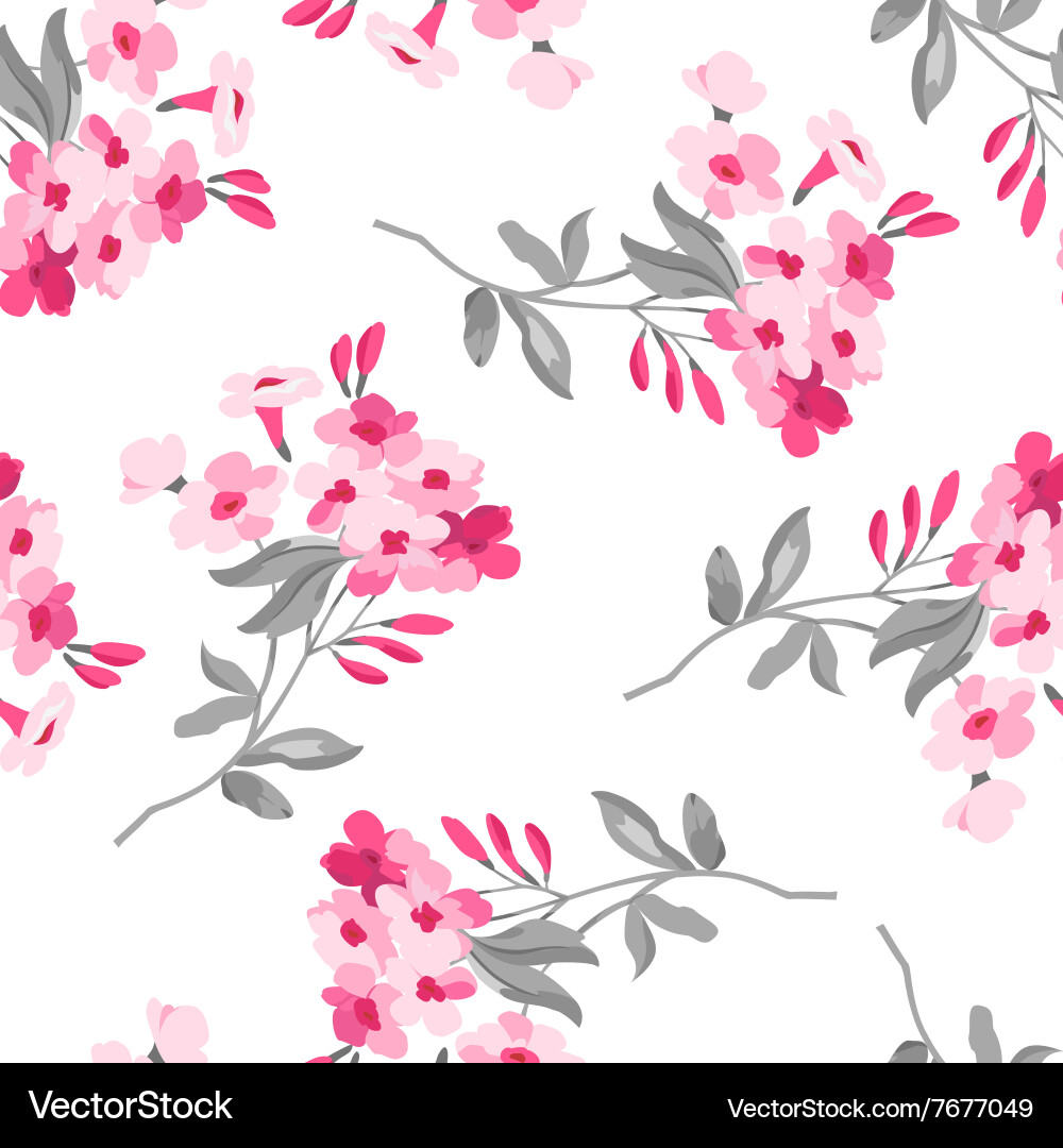 Floral pattern with pink flowers Royalty Free Vector Image