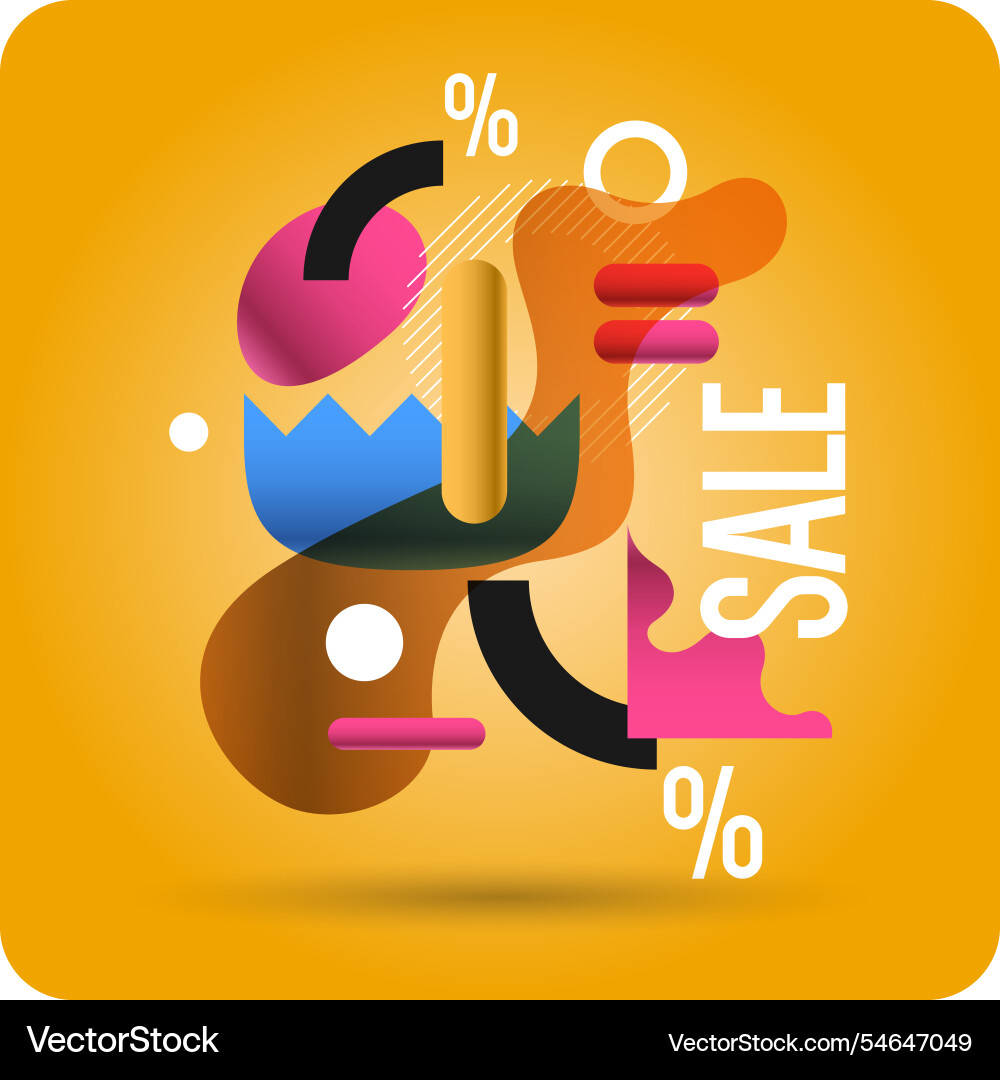 Poster sale bright abstract background Royalty Free Vector