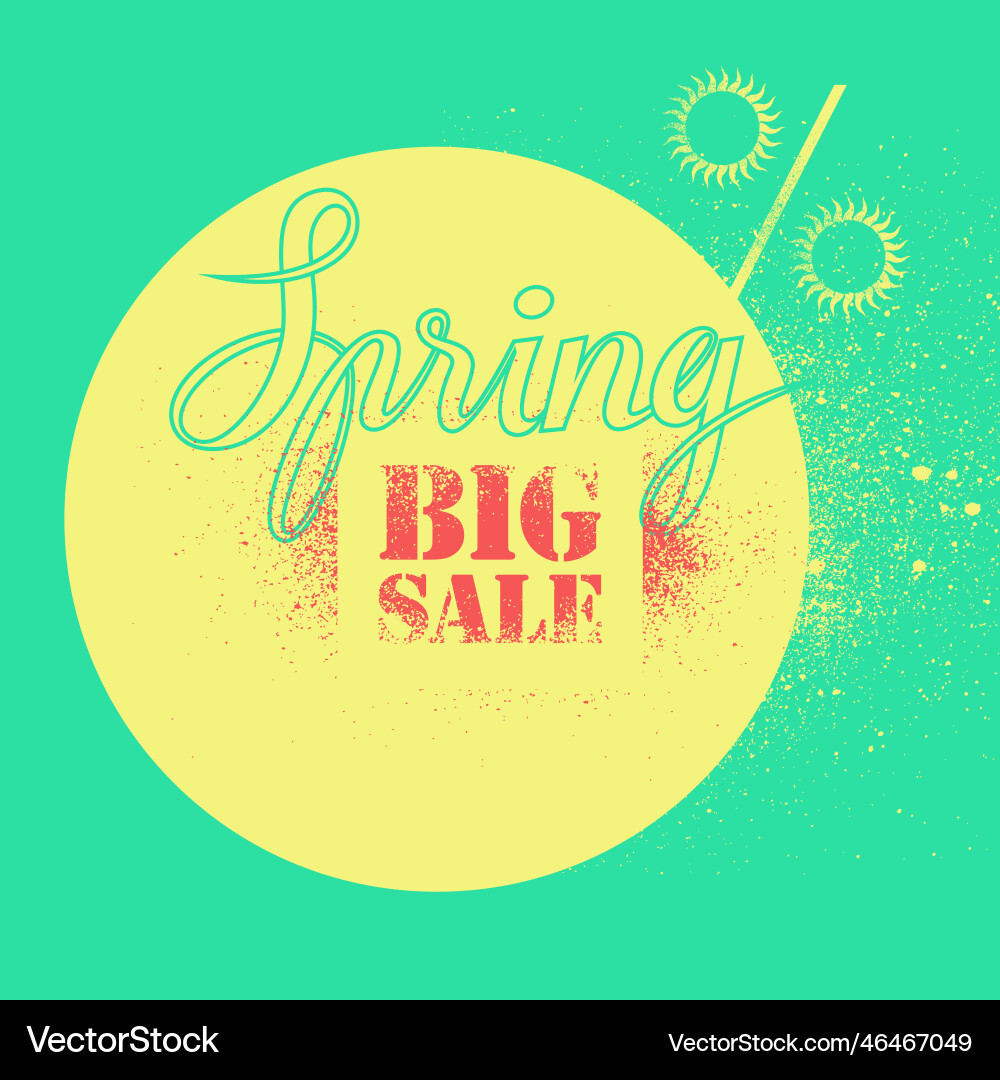 Spring big sale calligraphic stencil poster Vector Image