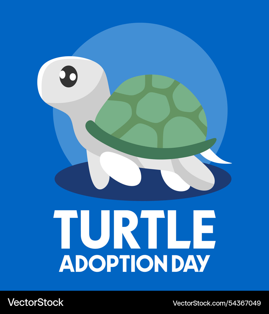 Turtle adoption day with cute turtles Royalty Free Vector