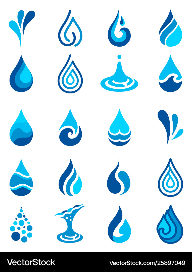 Water icon set Royalty Free Vector Image - VectorStock