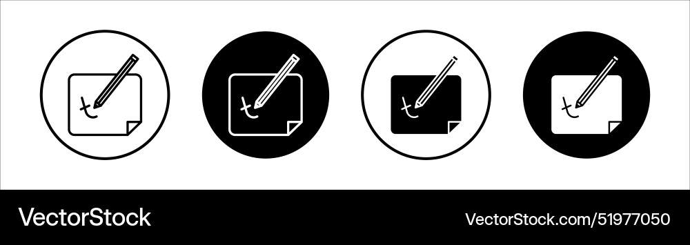 Annotation flat line icon set thin Royalty Free Vector Image