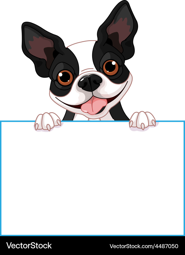 Boston terrier sign Royalty Free Vector Image - VectorStock