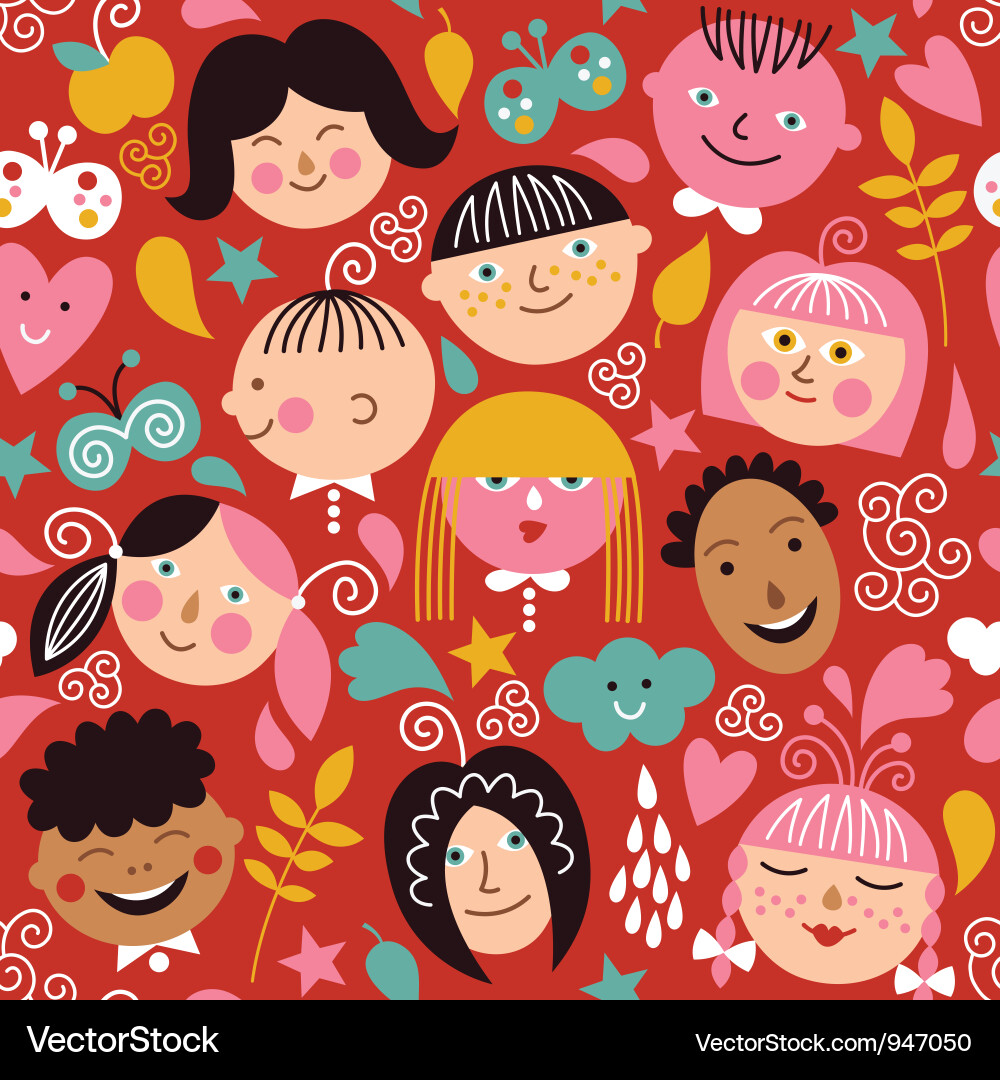 Children's Pattern - Happy Faces Royalty Free Vector Image