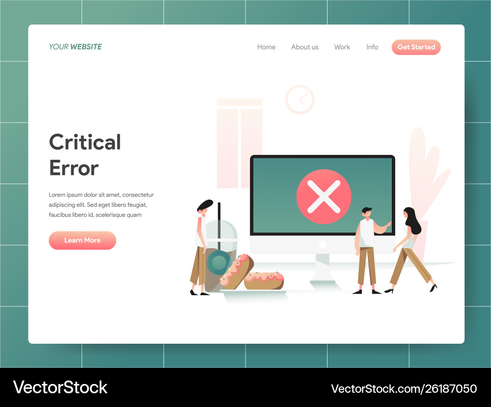 Computer critical error concept modern design Vector Image