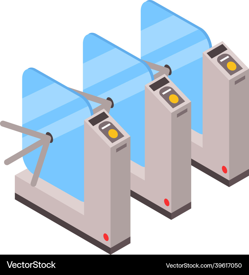 Isometric turnstile icon Royalty Free Vector Image