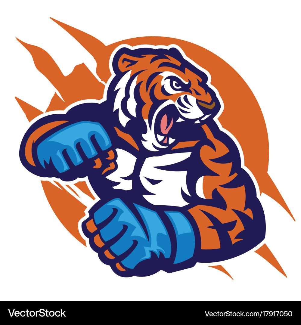 MMA Tiger Mascot Royalty Free Vector Image - VectorStock