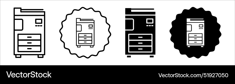 Office printer icon symbol set collection office Vector Image