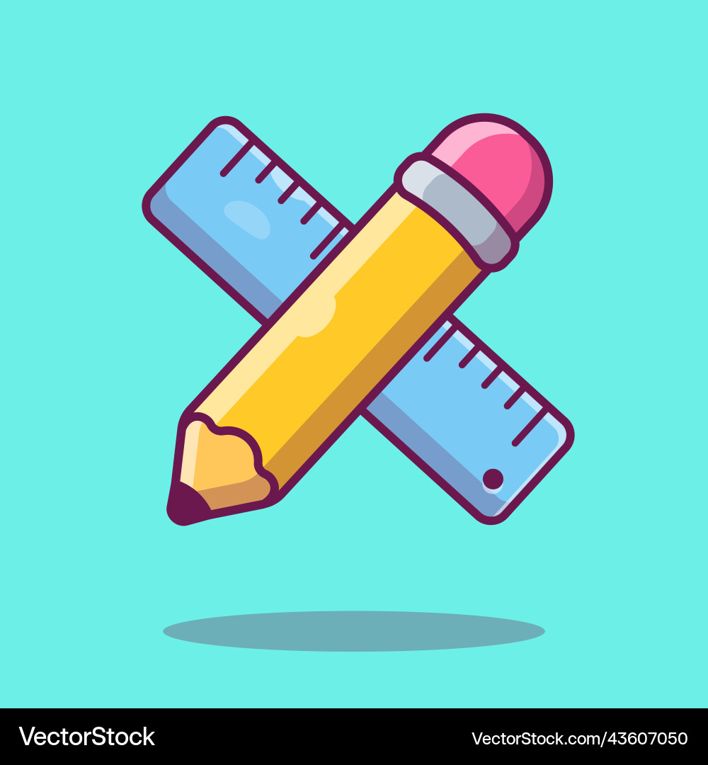 Pencil and Ruler Icon Royalty Free Vector Image