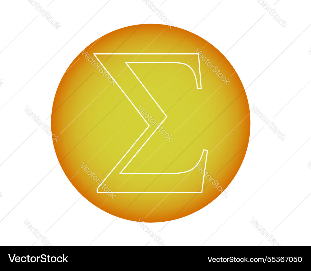 Sigma symbol white background minimalist design Vector Image