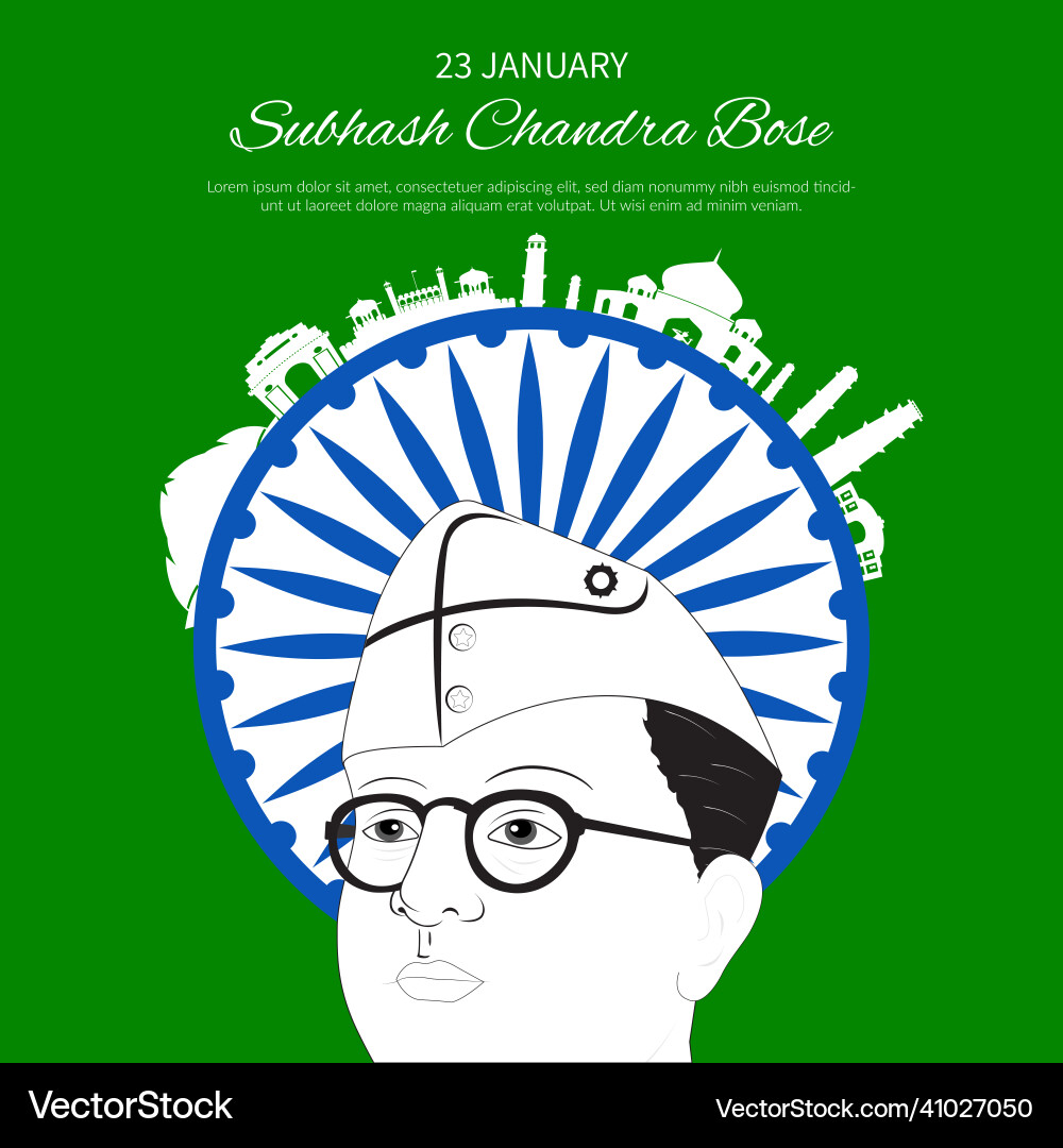 Subhash chandra bose jayanti banner design Vektorbild