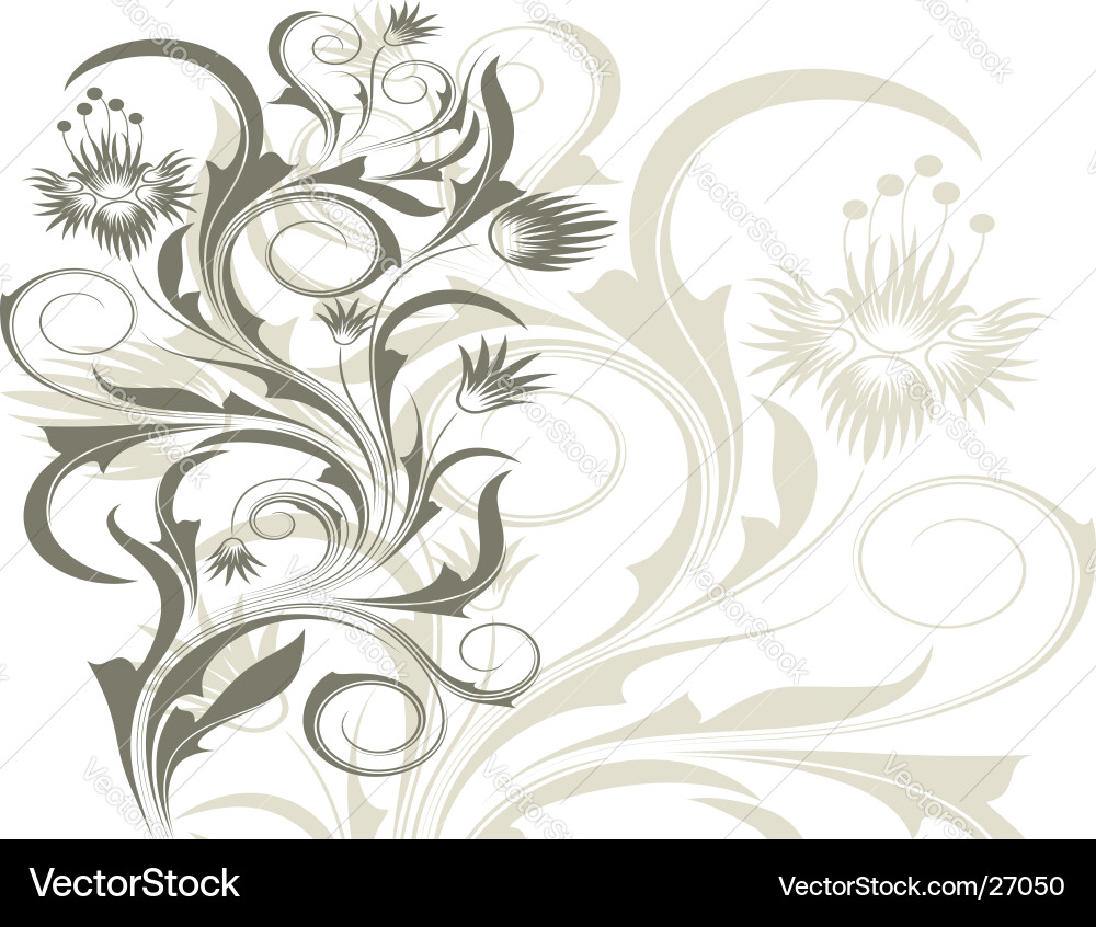 White background with flowers Royalty Free Vector Image