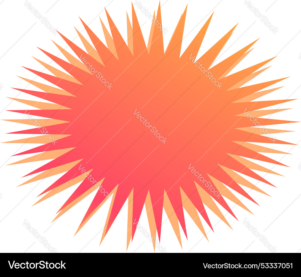 Abstract spiky circle design element with gradient