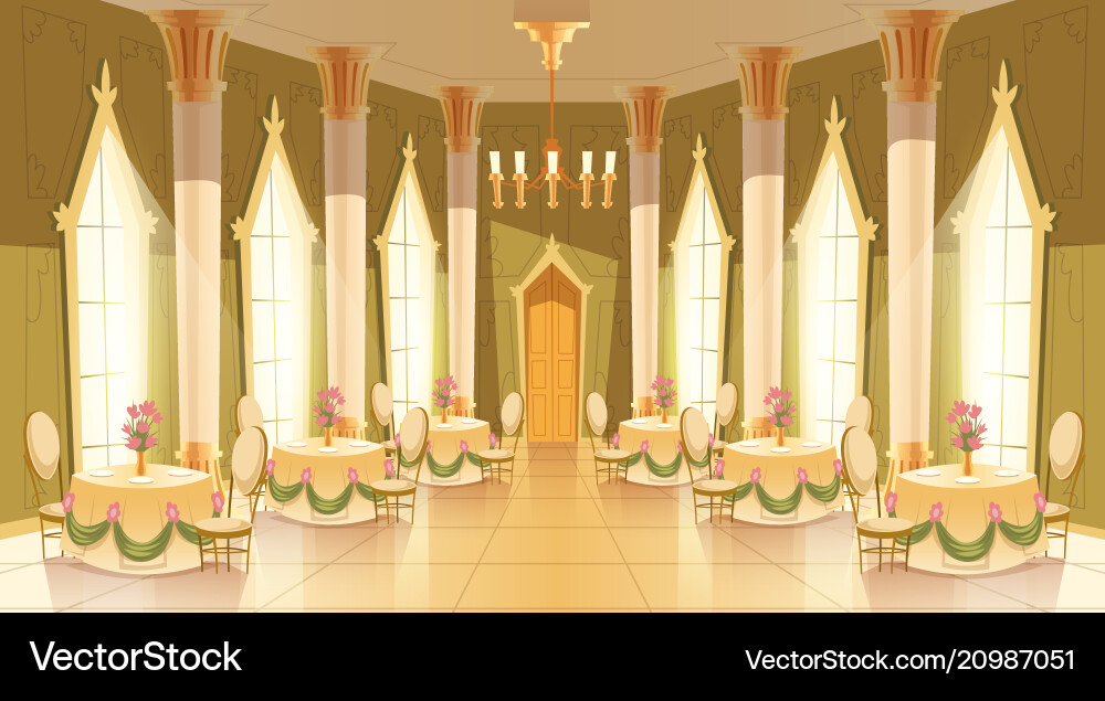 Cartoon castle hall ballroom for dancing Vector Image