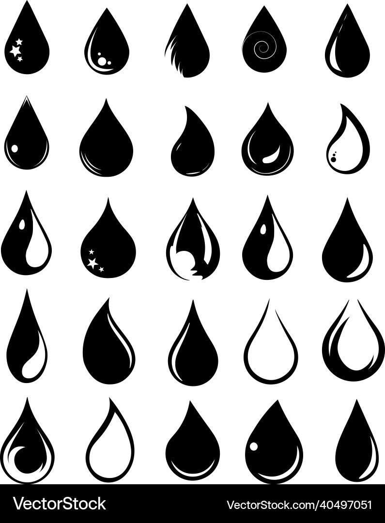 Drops set Royalty Free Vector Image - VectorStock