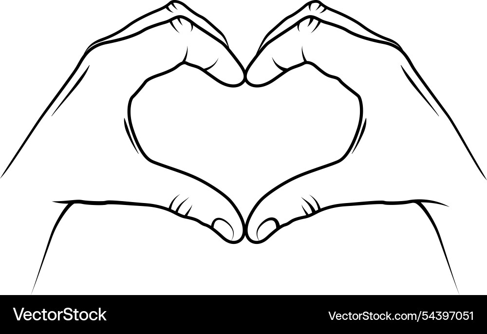 Heart Hands Outline Royalty Free Vector Image - VectorStock