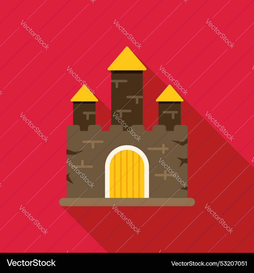 Medieval stone castle standing tall with golden Vector Image