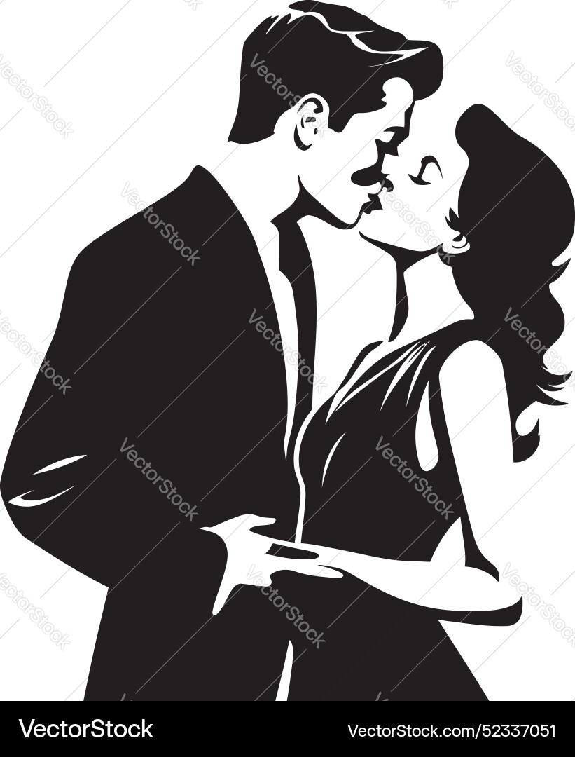 Passionate affection black emblematic design Vector Image