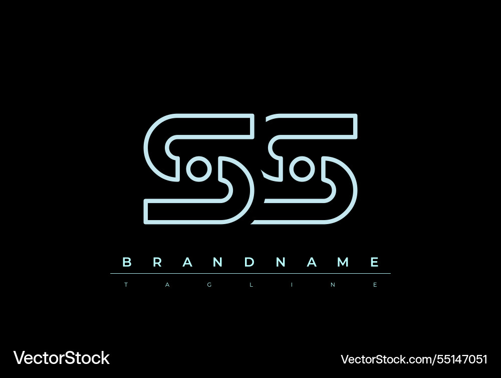Ss technology letter logo template Royalty Free Vector Image
