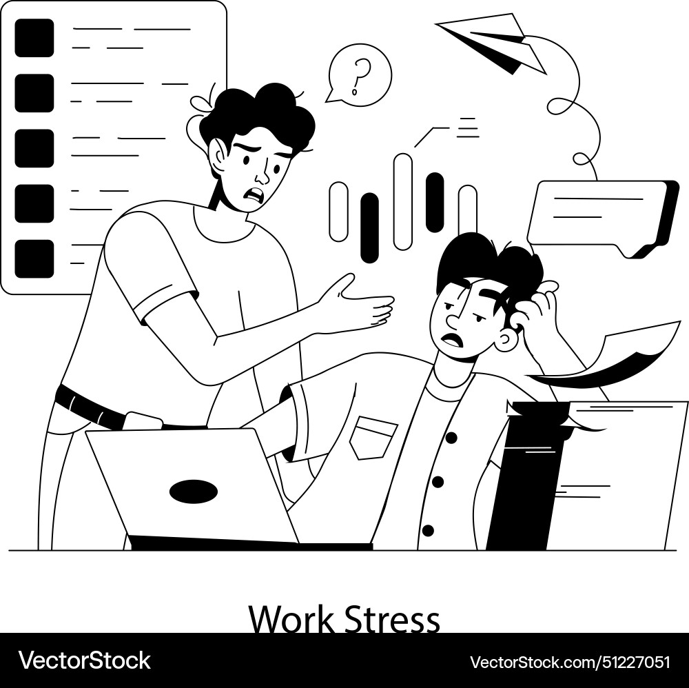 Work stress Royalty Free Vector Image - VectorStock