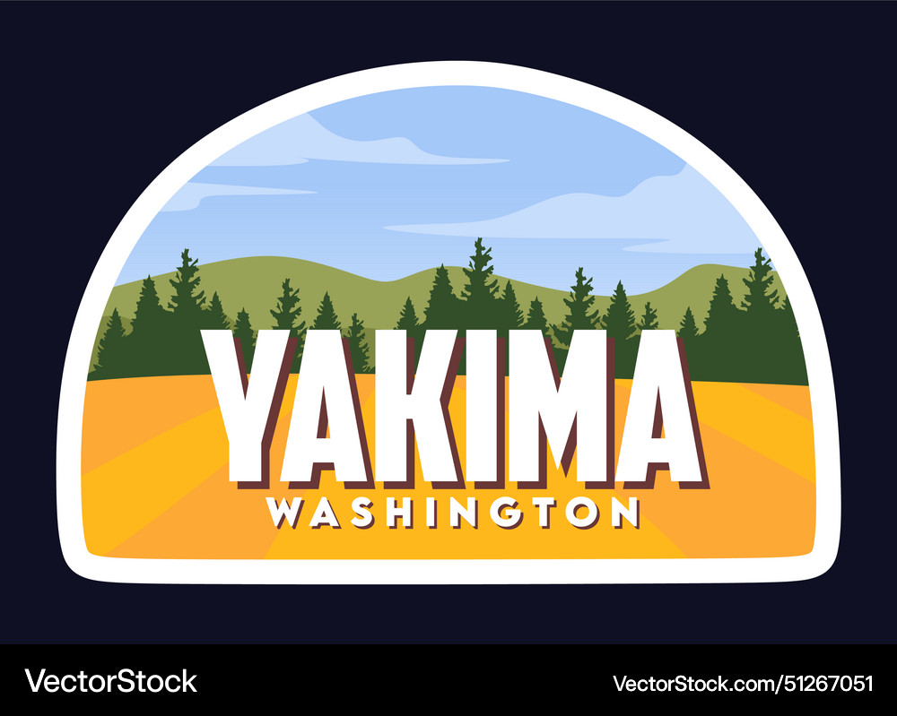 Yakima washington with beautiful views Royalty Free Vector