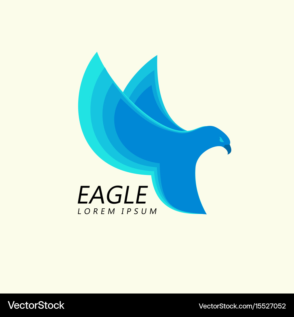 Blue eagle attacking flight trendy minimalistic Vector Image