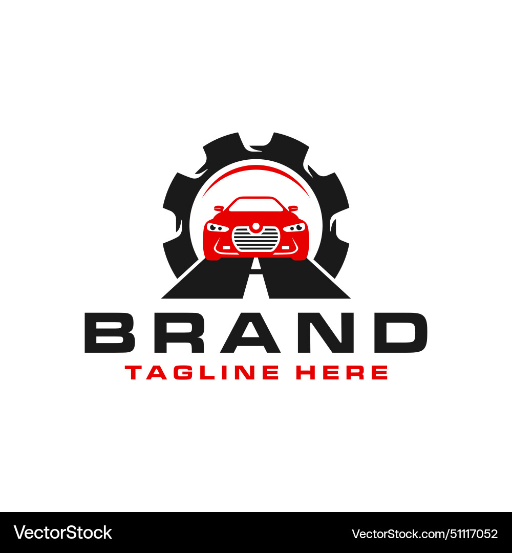 Car road asphalt logo Royalty Free Vector Image