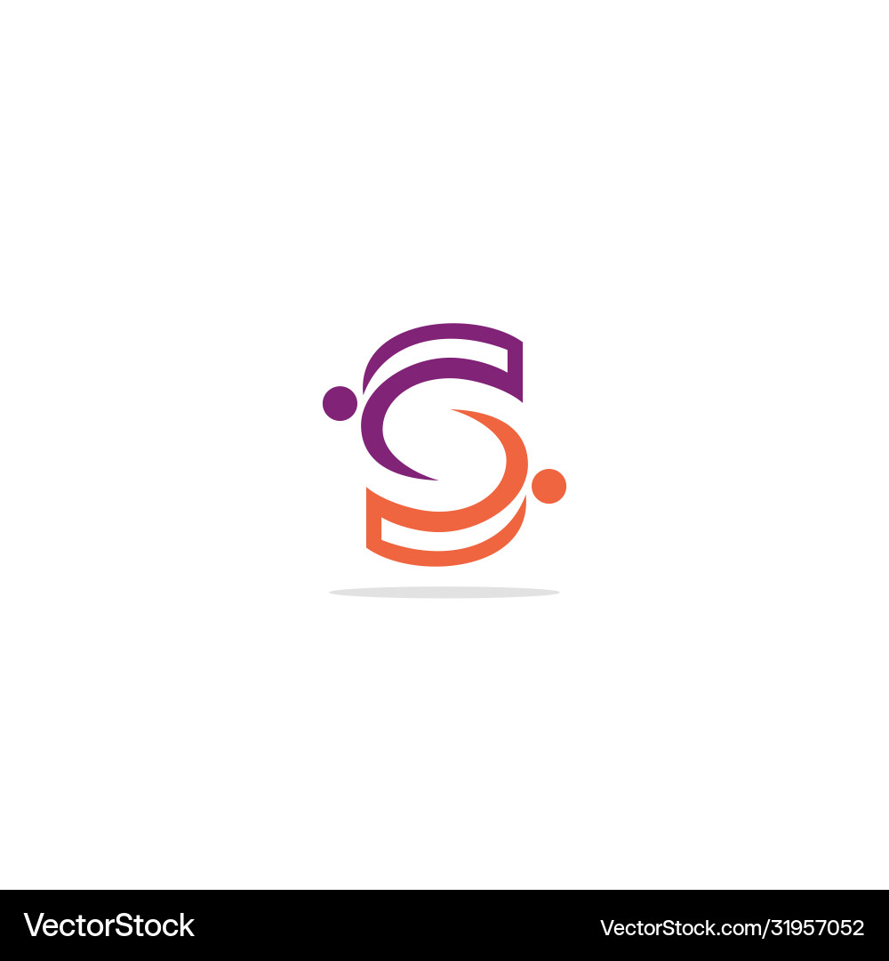 Circle partner people couple logo Royalty Free Vector Image