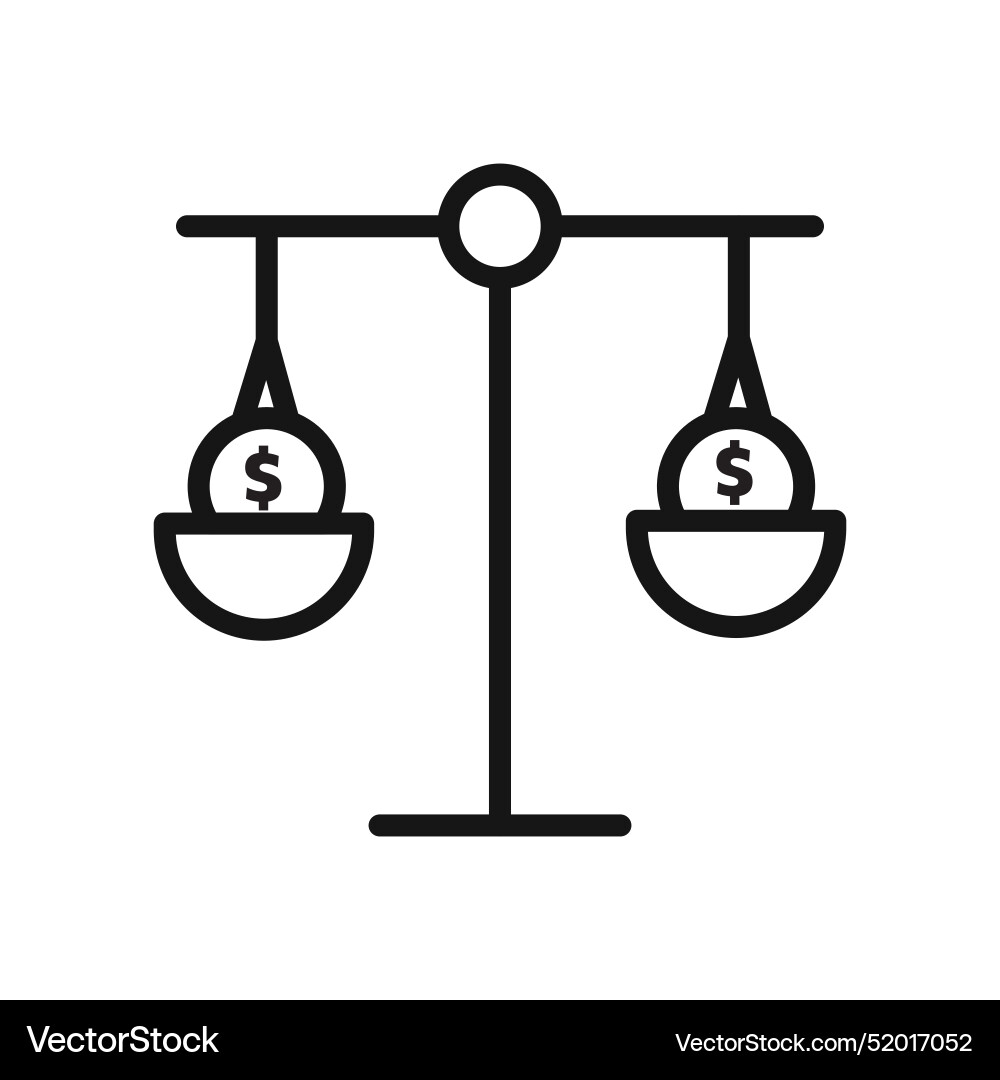 Compare price icon black line art Royalty Free Vector Image