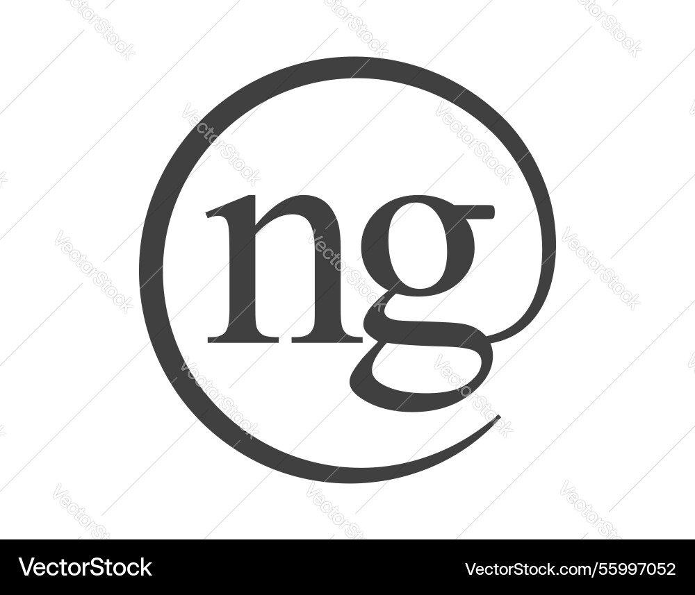 Ng logo from two letter with circle shape email Vector Image
