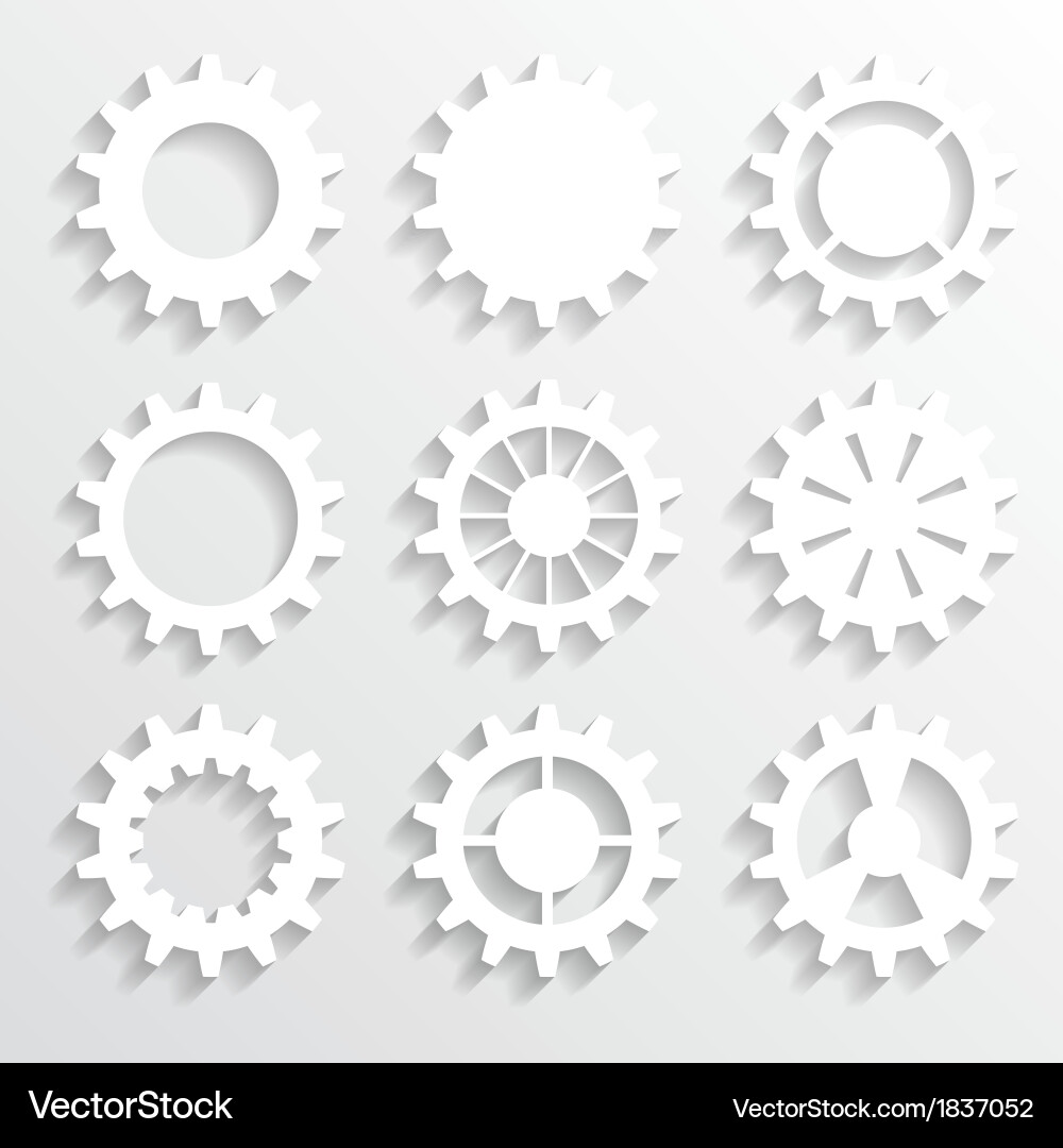 Paper gears Royalty Free Vector Image - VectorStock
