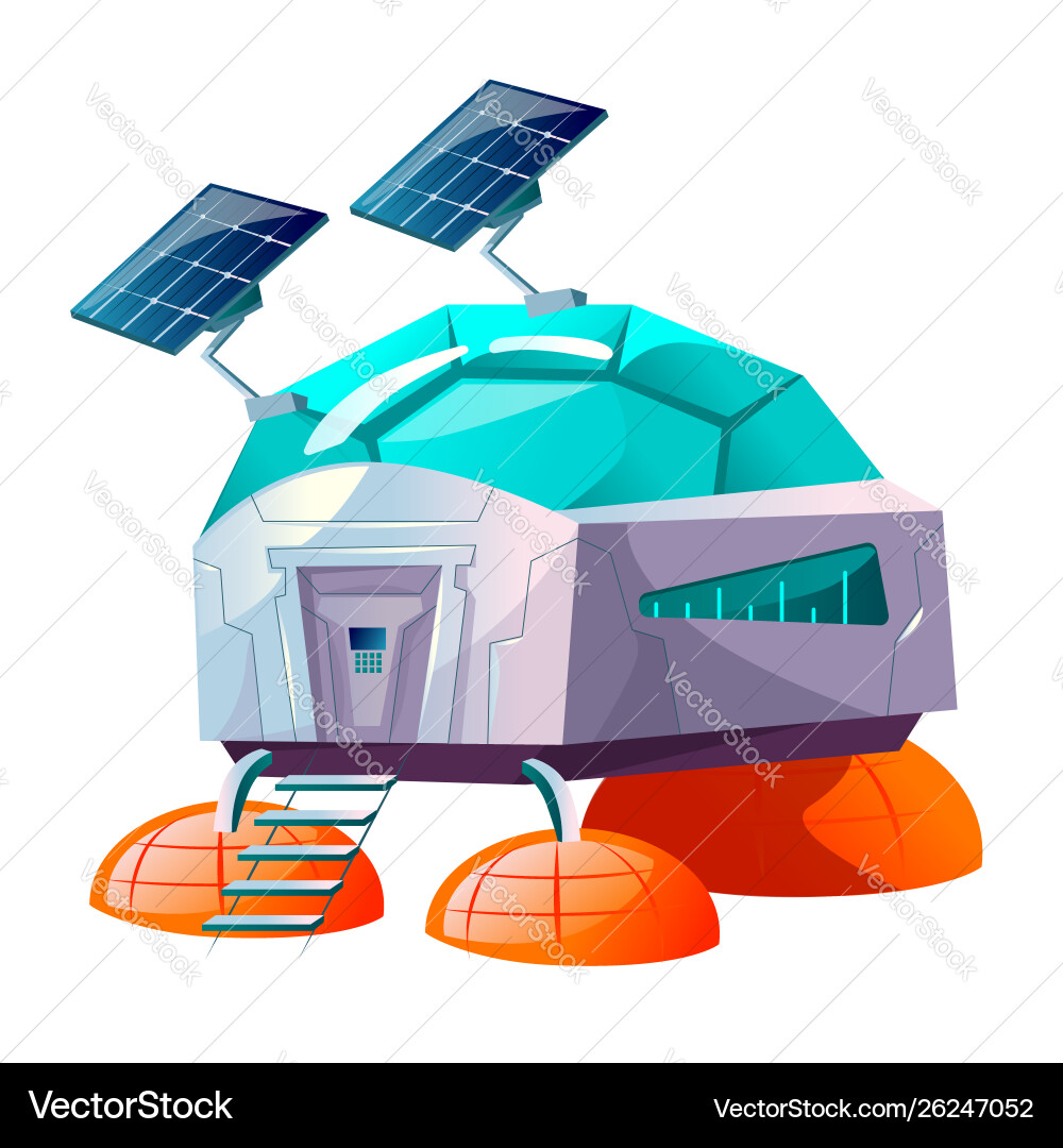 Planet colonization cartoon set Royalty Free Vector Image