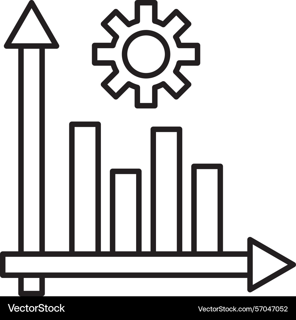 Project management line icon design Royalty Free Vector