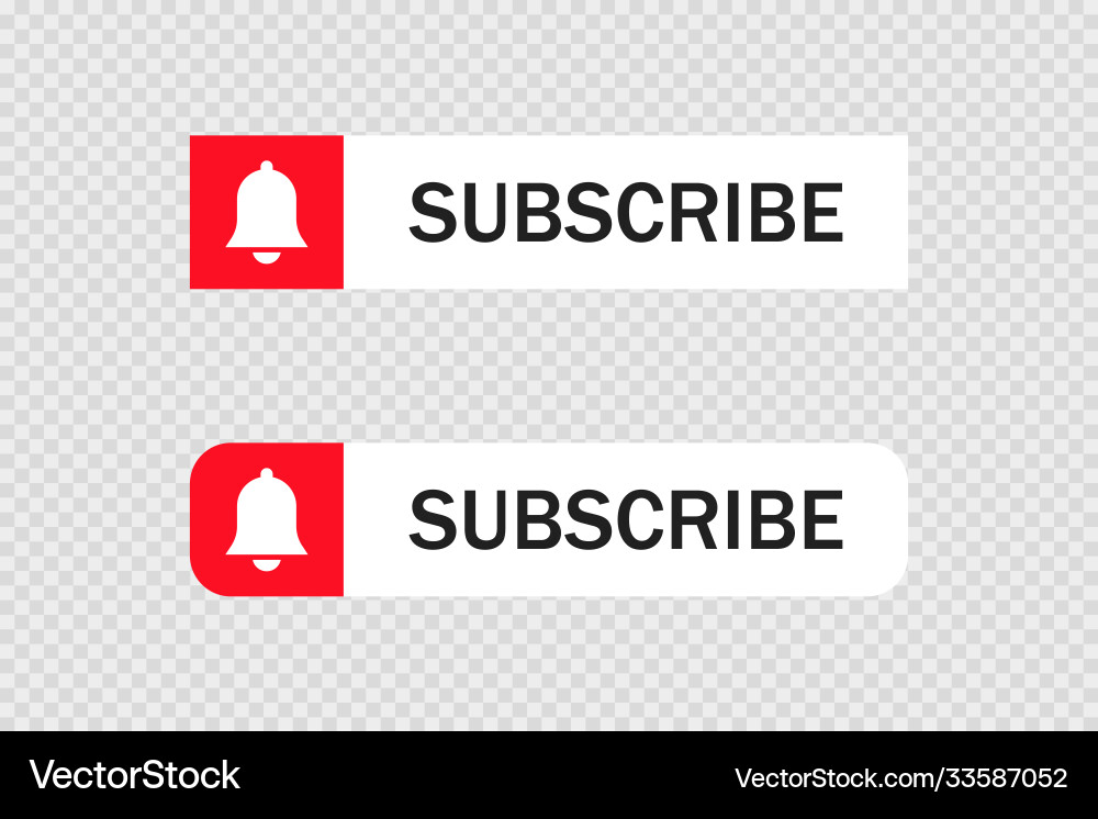 Subscribe button on transparent background Vector Image