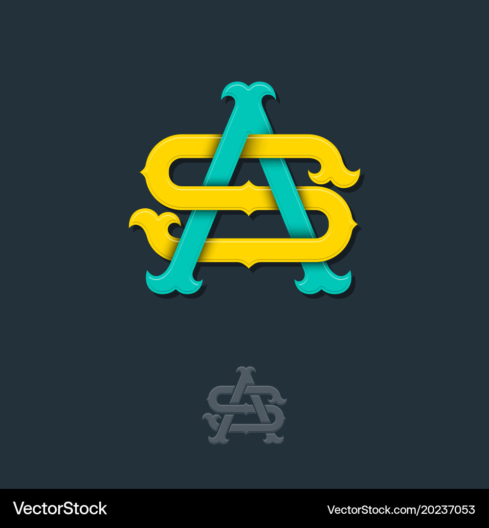 A s monogram Royalty Free Vector Image - VectorStock