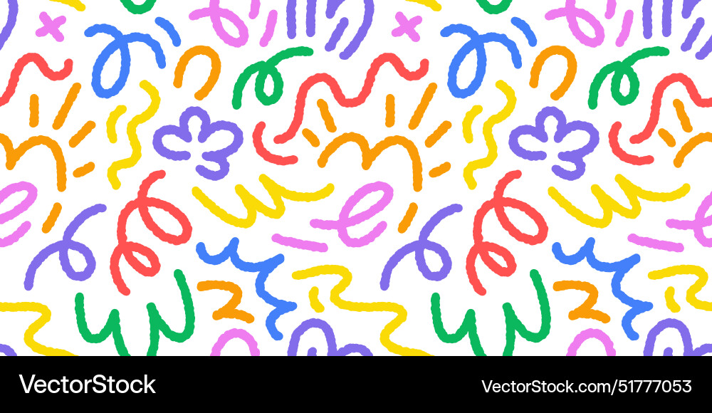 Abstract drawing doodle seamless pattern creative Vector Image
