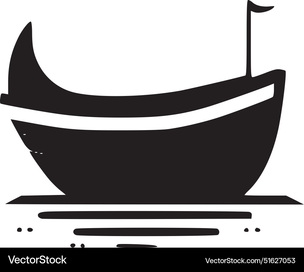 Boat - minimalist and flat logo Royalty Free Vector Image