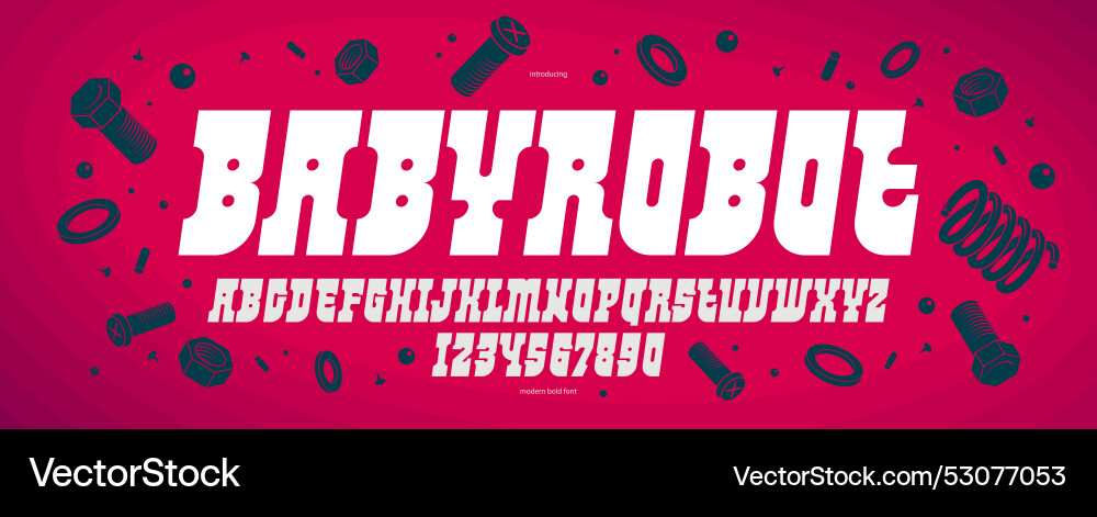 Bold futuristic comics display font for logos Vector Image