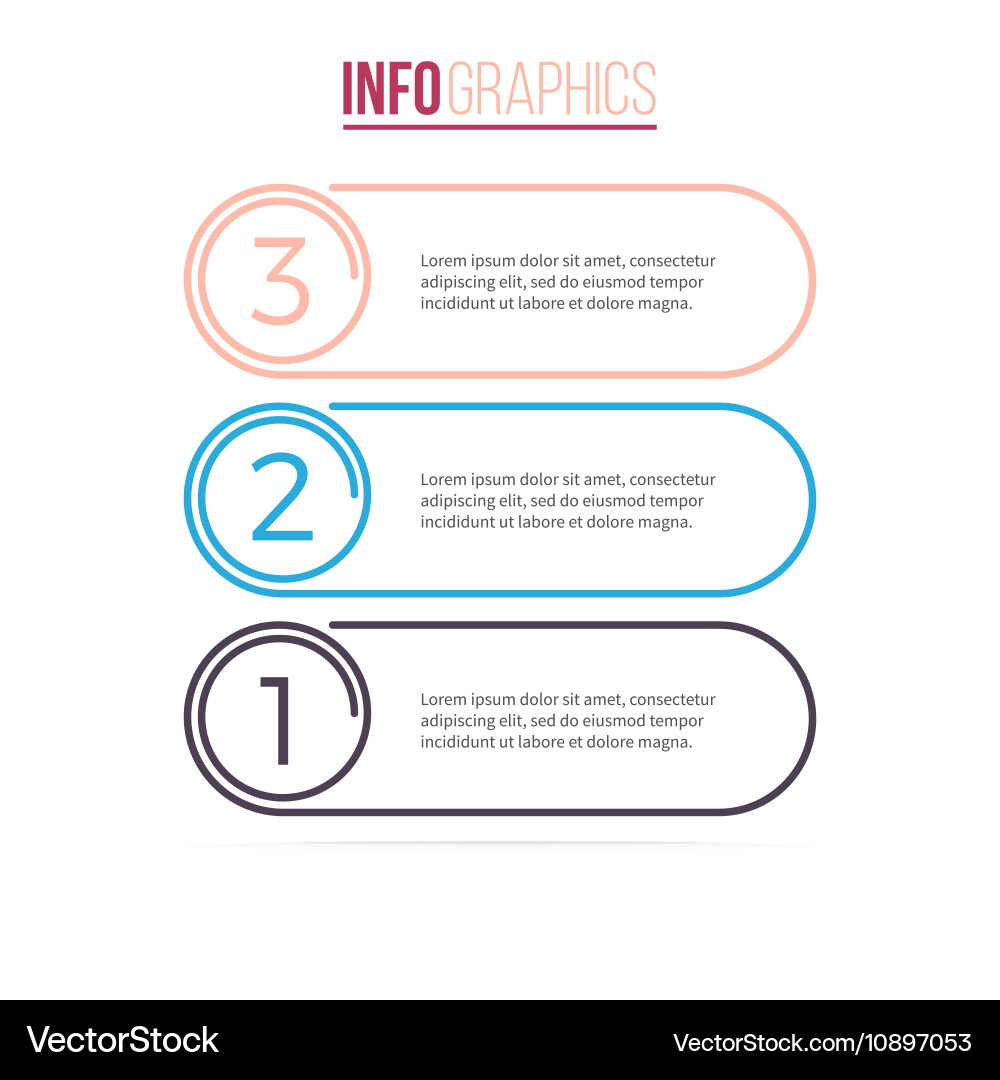 Business infographics list with 3 options Vector Image