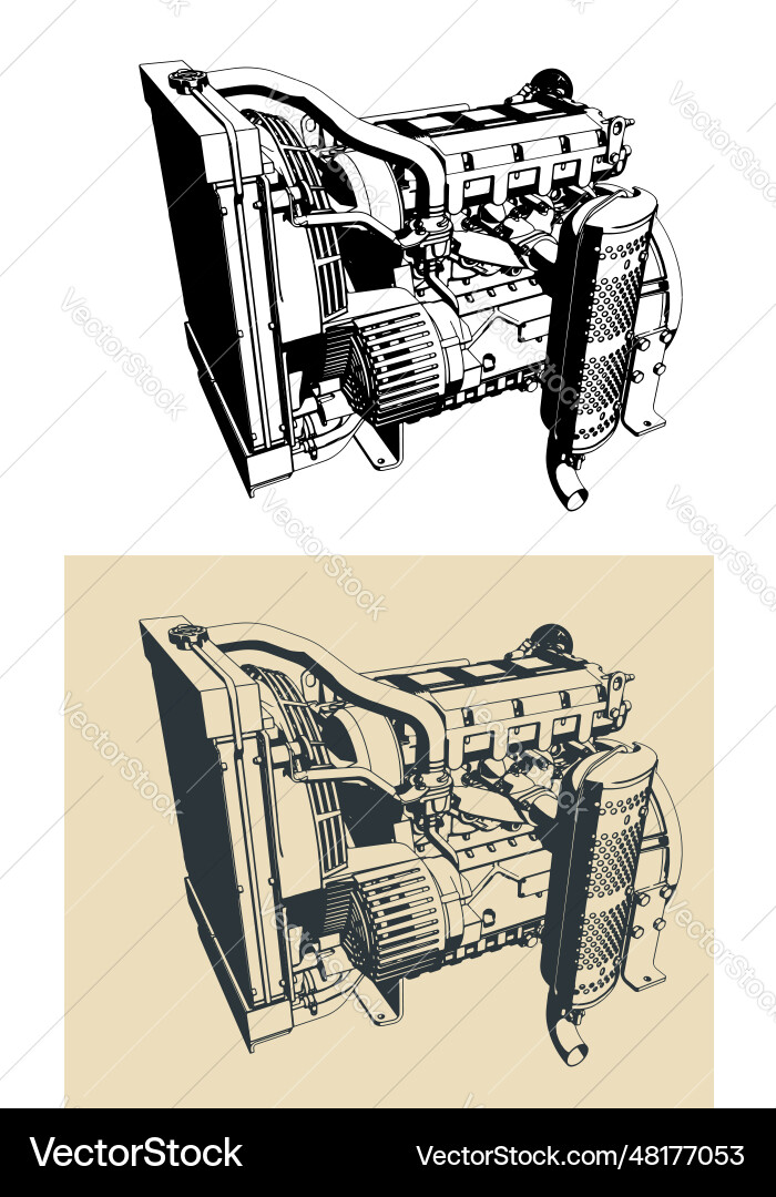 Diesel engine Royalty Free Vector Image - VectorStock