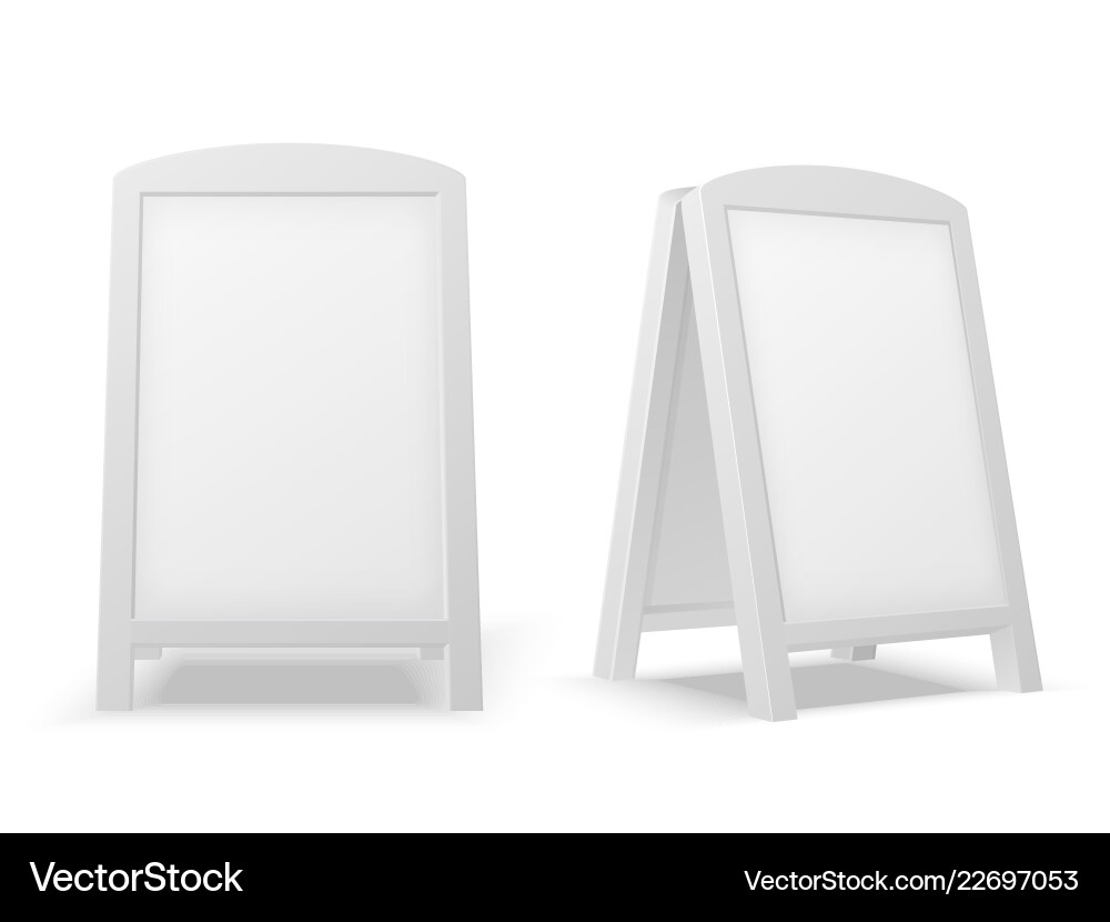 Empty White Sidewalk Display Board Royalty Free Vector Image