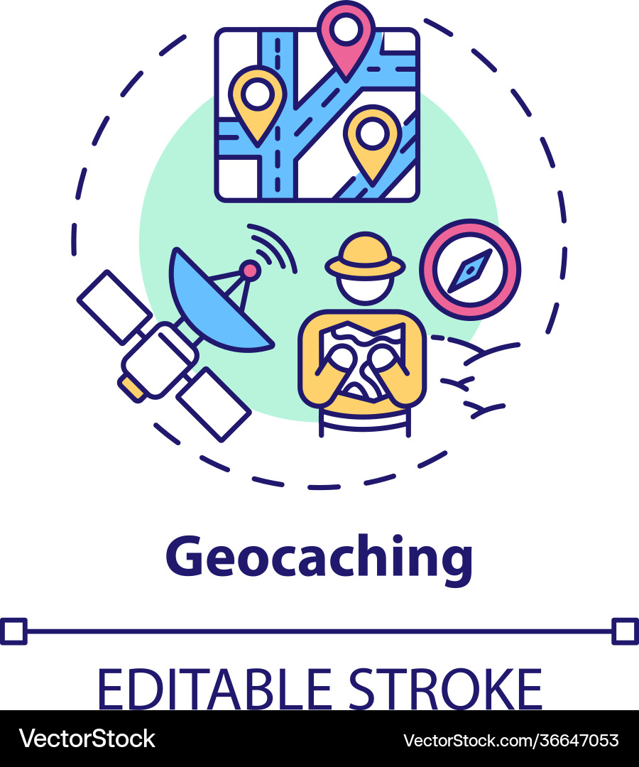 Geocaching concept icon Royalty Free Vector Image