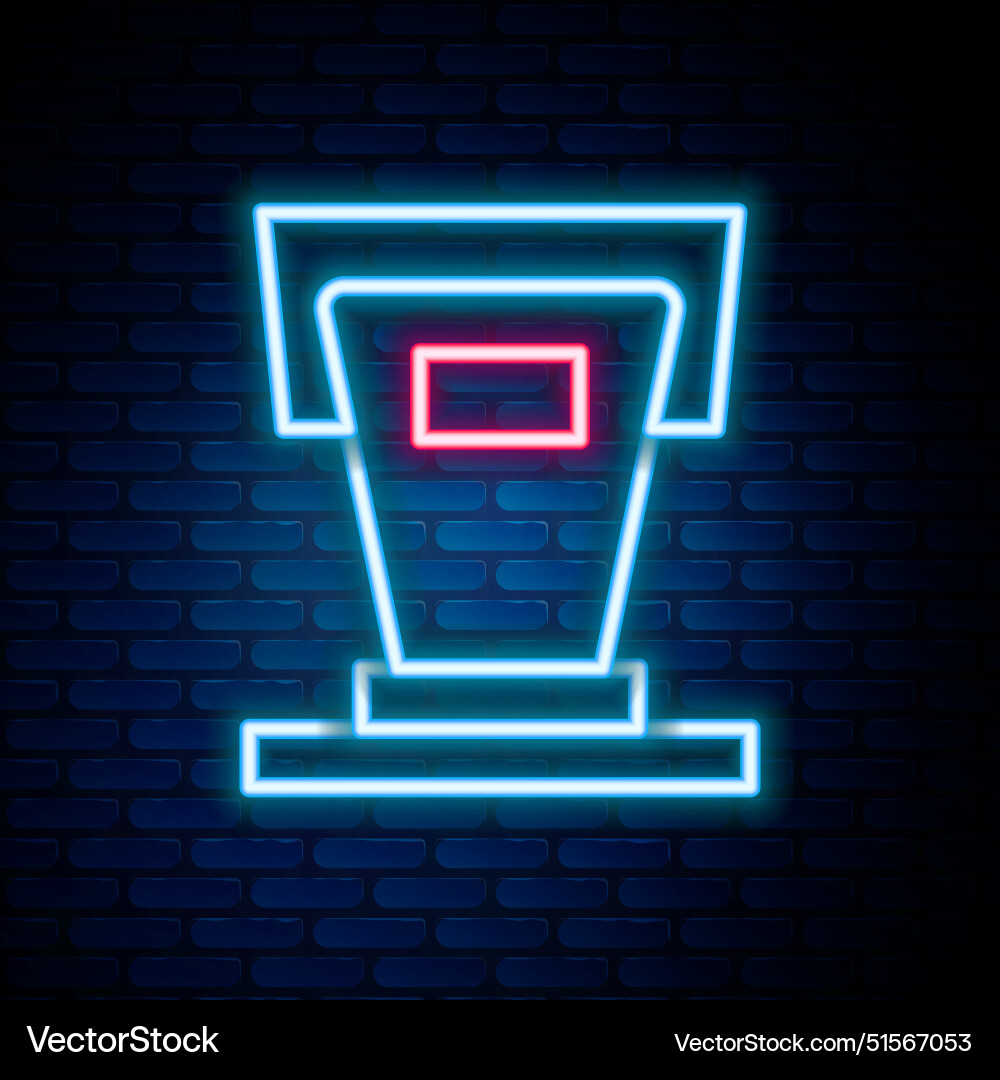 Glowing neon line stage stand or debate podium Vector Image